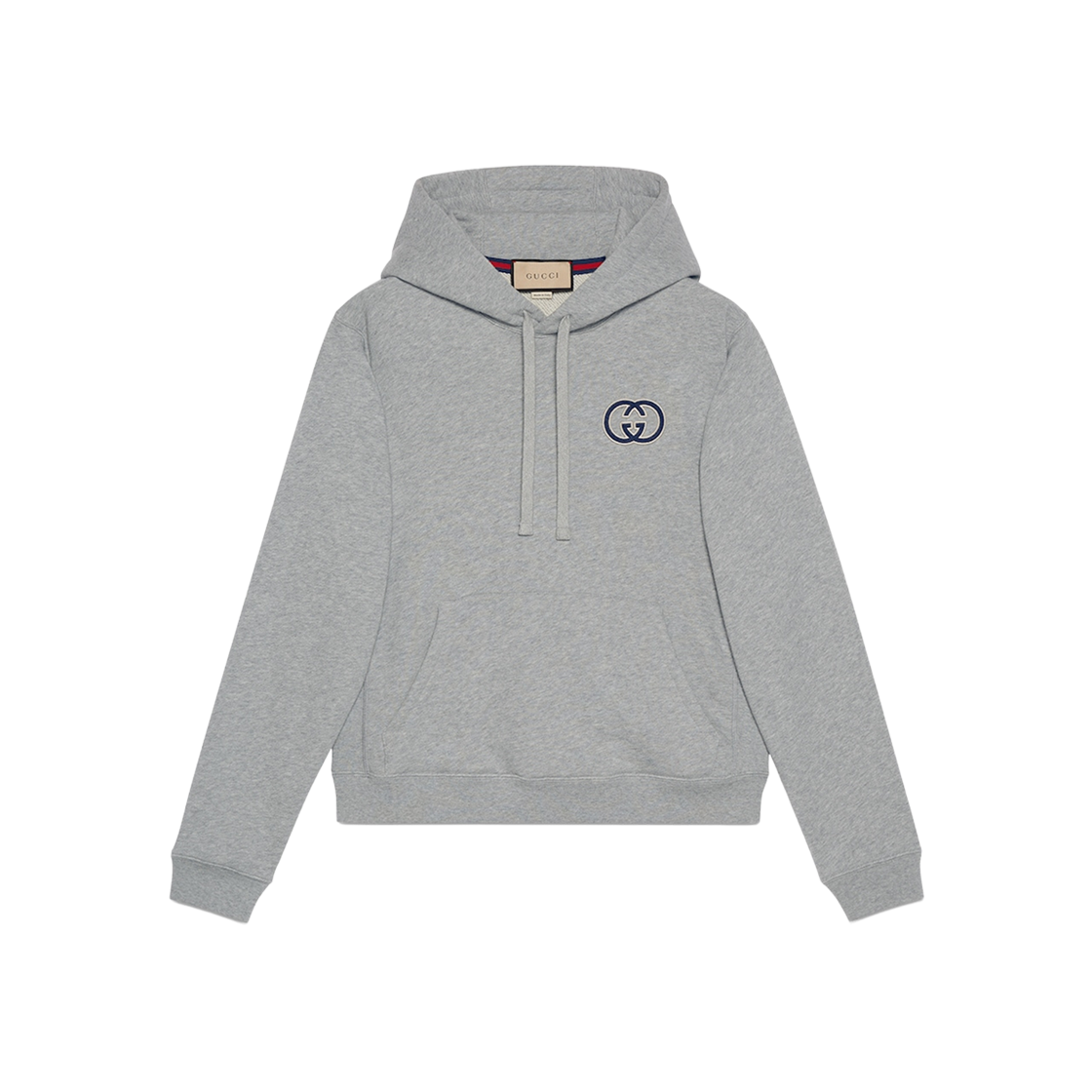 구찌 코튼 저지 후드 스웨트셔츠 그레이 | Gucci | KREAM