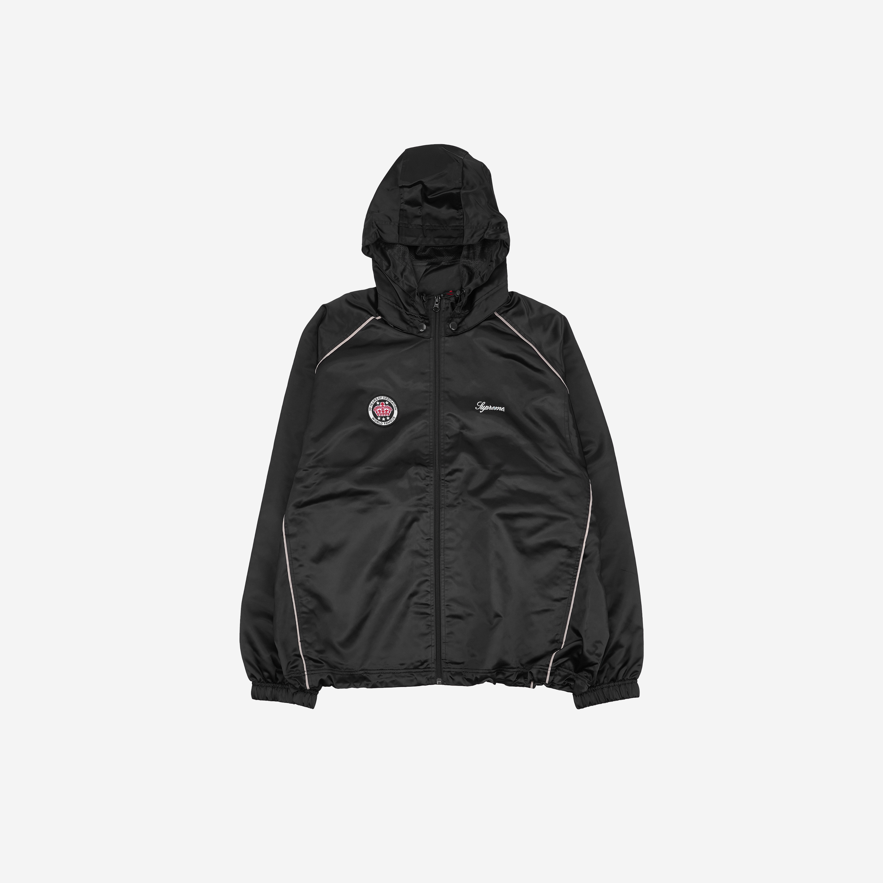 슈프림 사틴 후드 트랙 자켓 블랙 - 24SS | KREAM