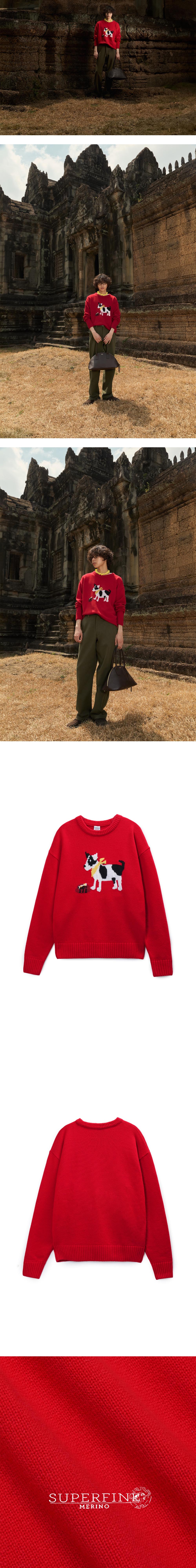 에스티유 폭스 테리어 니트 레드 | STU | KREAM