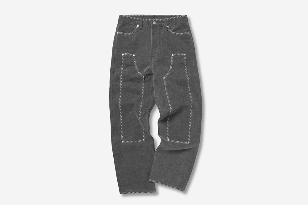 가먼츠팹 담요 바느질 염색당한 목수 바지 차콜 | Garments Fab | KREAM