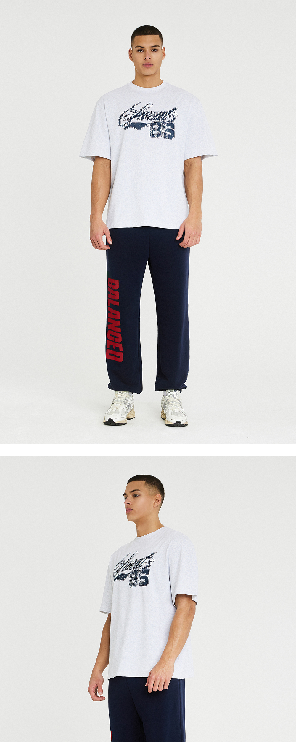 에이치덱스 스웨트 85 숏 슬리브 멜란지 화이트 | HDEX | KREAM