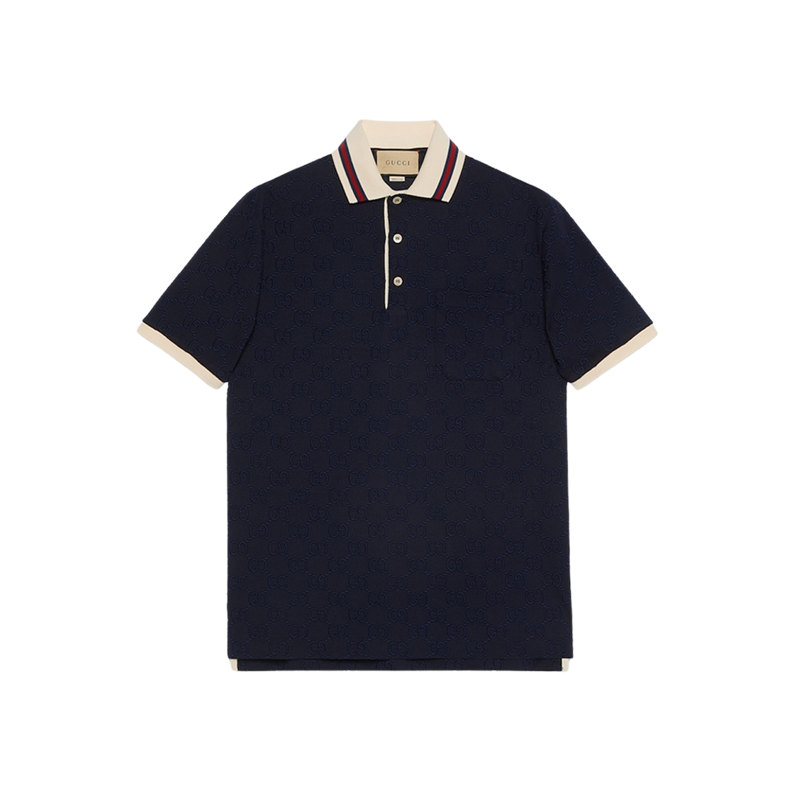 구찌 코튼 폴로 셔츠 GG 자수 다크 블루 | Gucci | KREAM