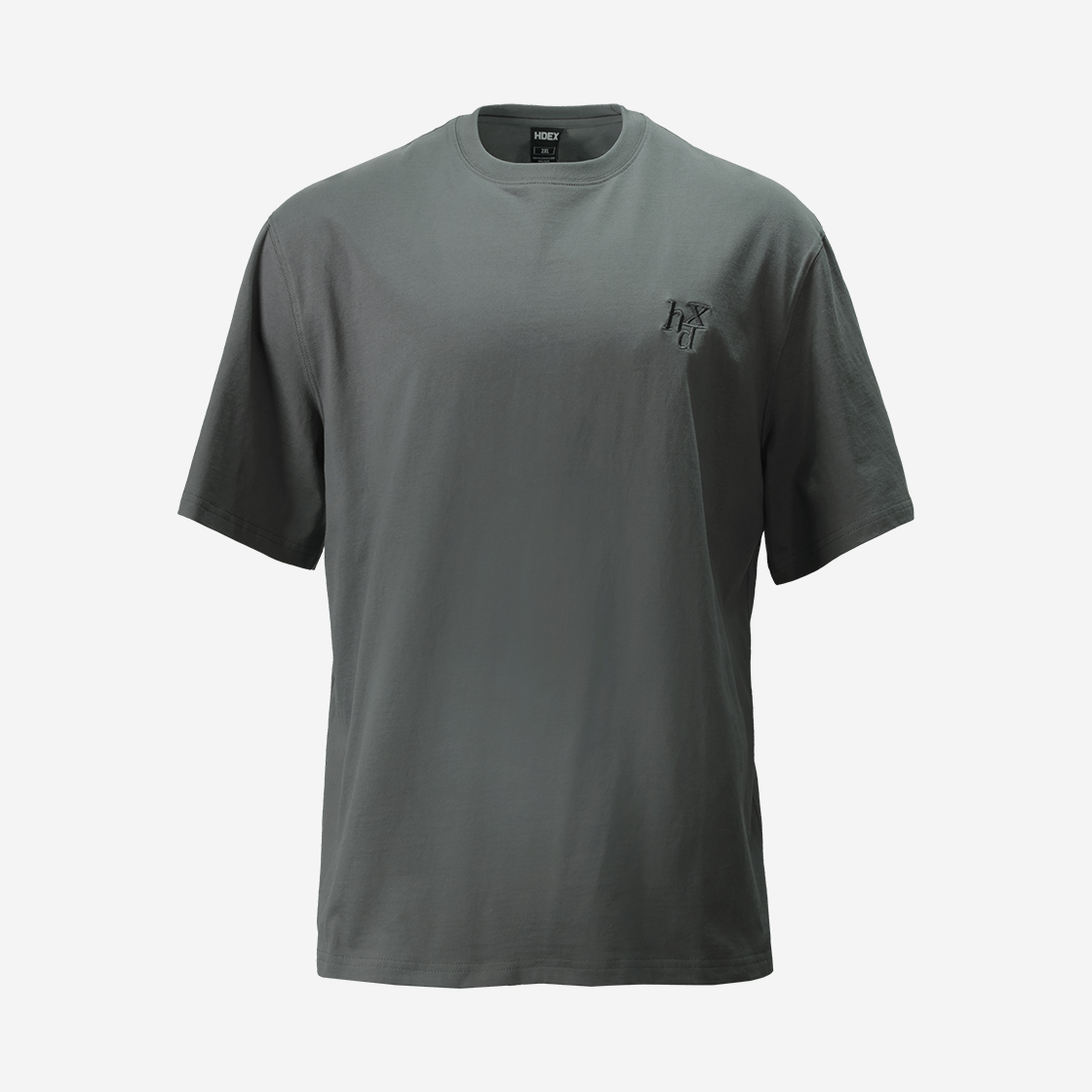 에이치덱스 시그니처 자수 숏 슬리브 차콜 | HDEX | KREAM