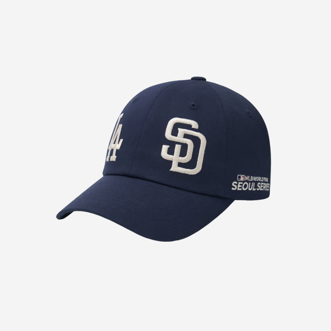 MLB 서울 시리즈 베이직 듀얼 로고 언스트럭쳐 볼캡 LA SD 네이비 | MLB | KREAM