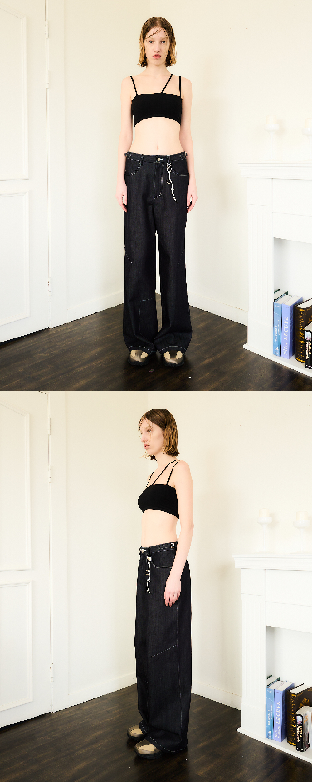 씬 패널 와이드 데님 팬츠 로우 데님 | SEEN | KREAM