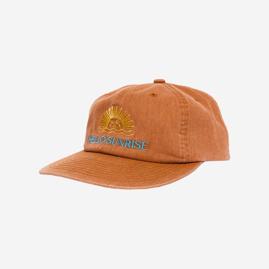 헬로선라이즈 워시드 투톤로고 6패널 캡 브라운 | Hello Sunrise | KREAM
