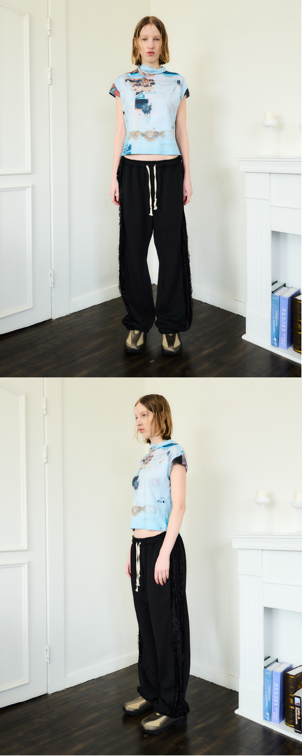 씬 벨벳 패널 스웻팬츠 블랙 | SEEN | KREAM