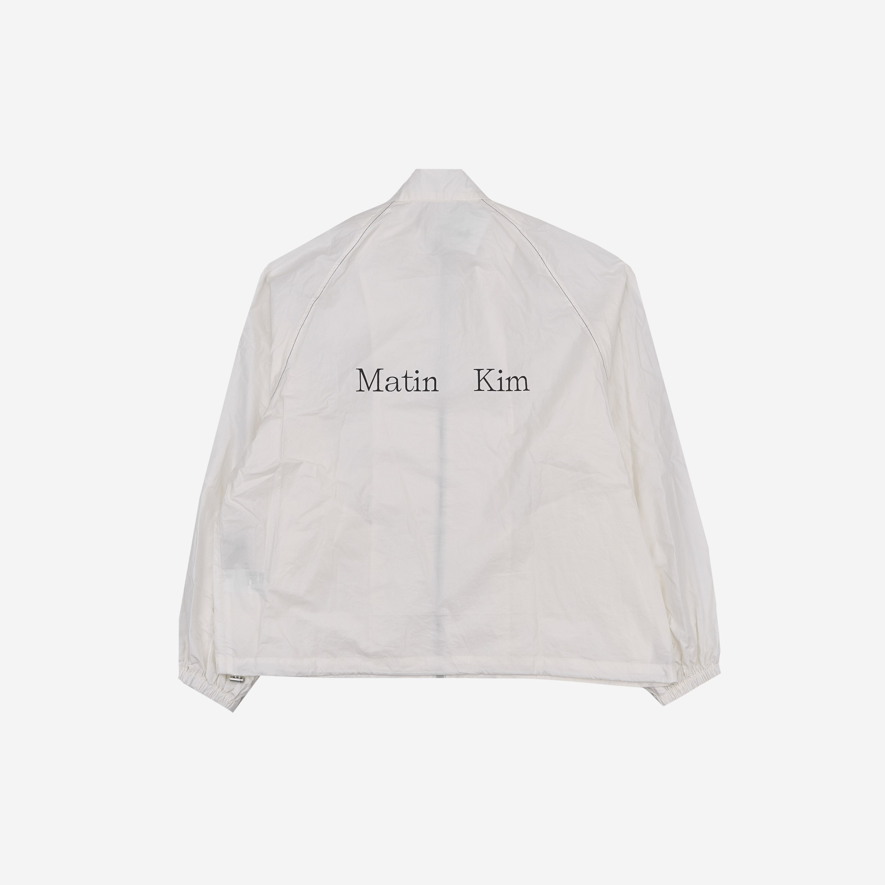 (W) 마뗑킴 로고 코팅 점퍼 아이보리 | KREAM