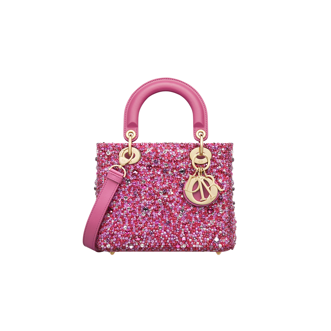 디올 스몰 레이디 백 핑크 스트라스 사틴 | Dior | KREAM