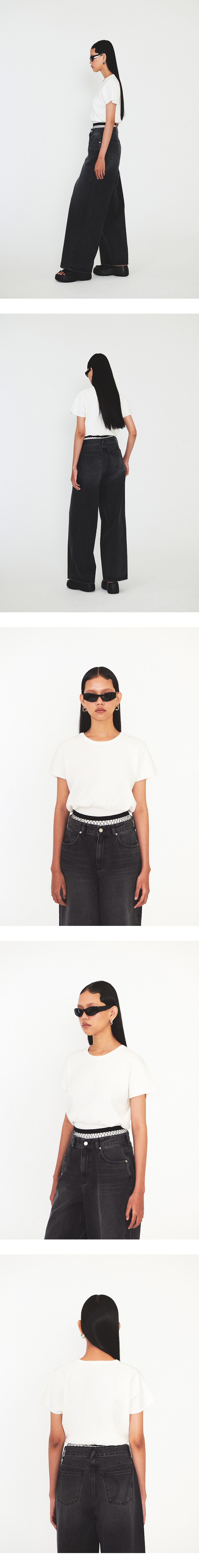 다이애그널 베이직 워싱 데님 팬츠 블랙 | DIAGONAL | KREAM