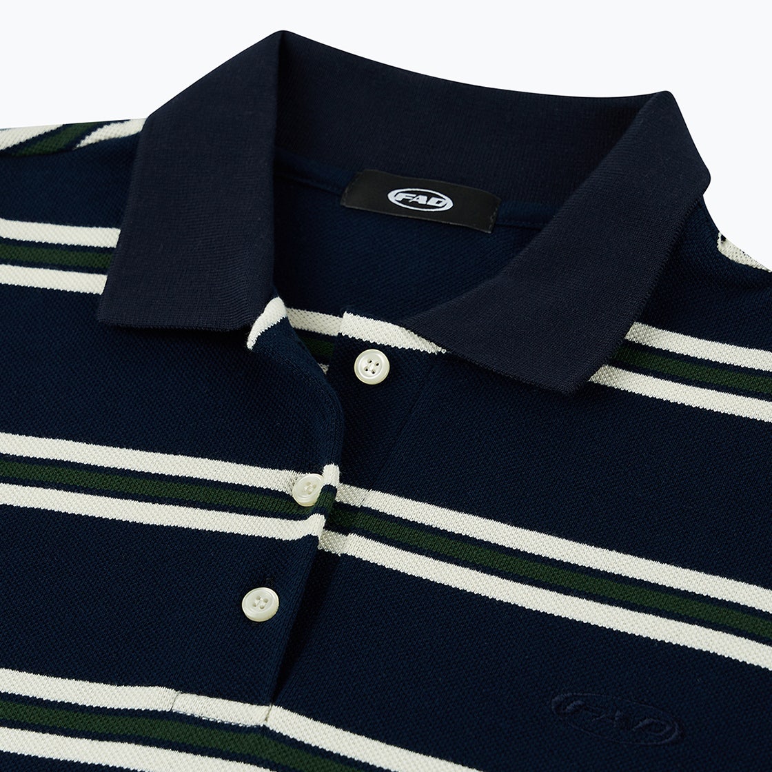 에프에이디 스트라이프 피케 셔츠 네이비 | FAD | KREAM