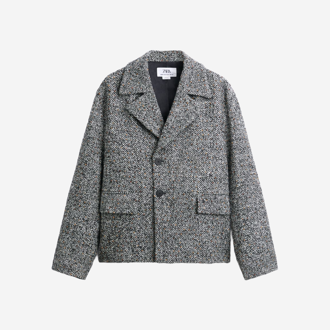 자라 해링본 텍스처드 자켓 리미티드 에디션 블랙 화이트 | Zara | KREAM