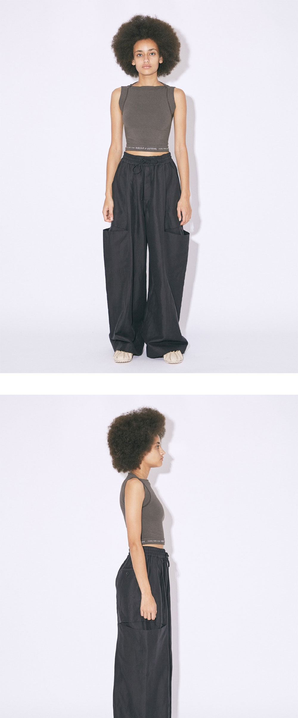 뷰티풀피플 x 와코루 맨 우먼 BP 박서 탑 다크 브라운 | Beautiful People | KREAM