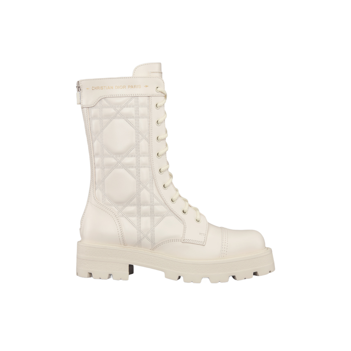 (W) 디올 D-유닛 앵클 부츠 화이트 퀼티드 | Dior | KREAM
