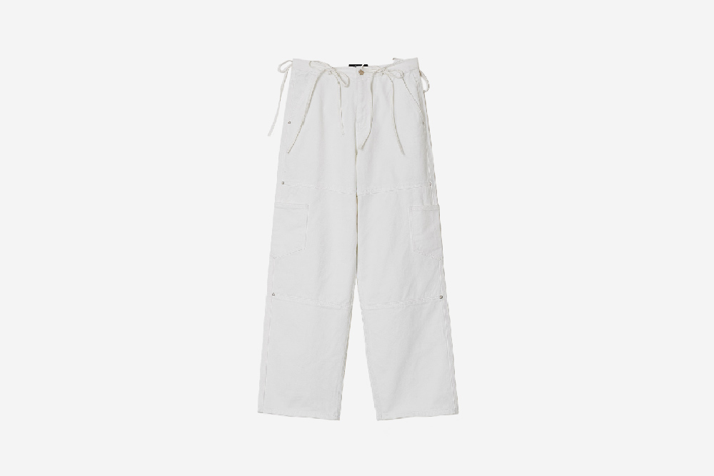 다이애그널 리본 스트랩 포켓 데님 화이트 | DIAGONAL | KREAM