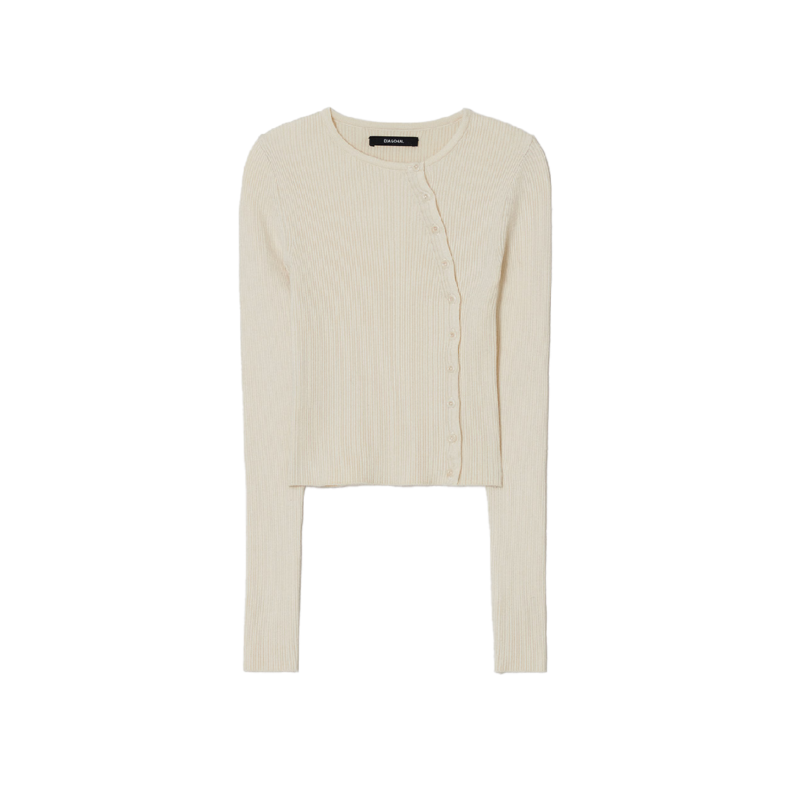 다이애그널 버튼 립 가디건 아이보리 | DIAGONAL | KREAM