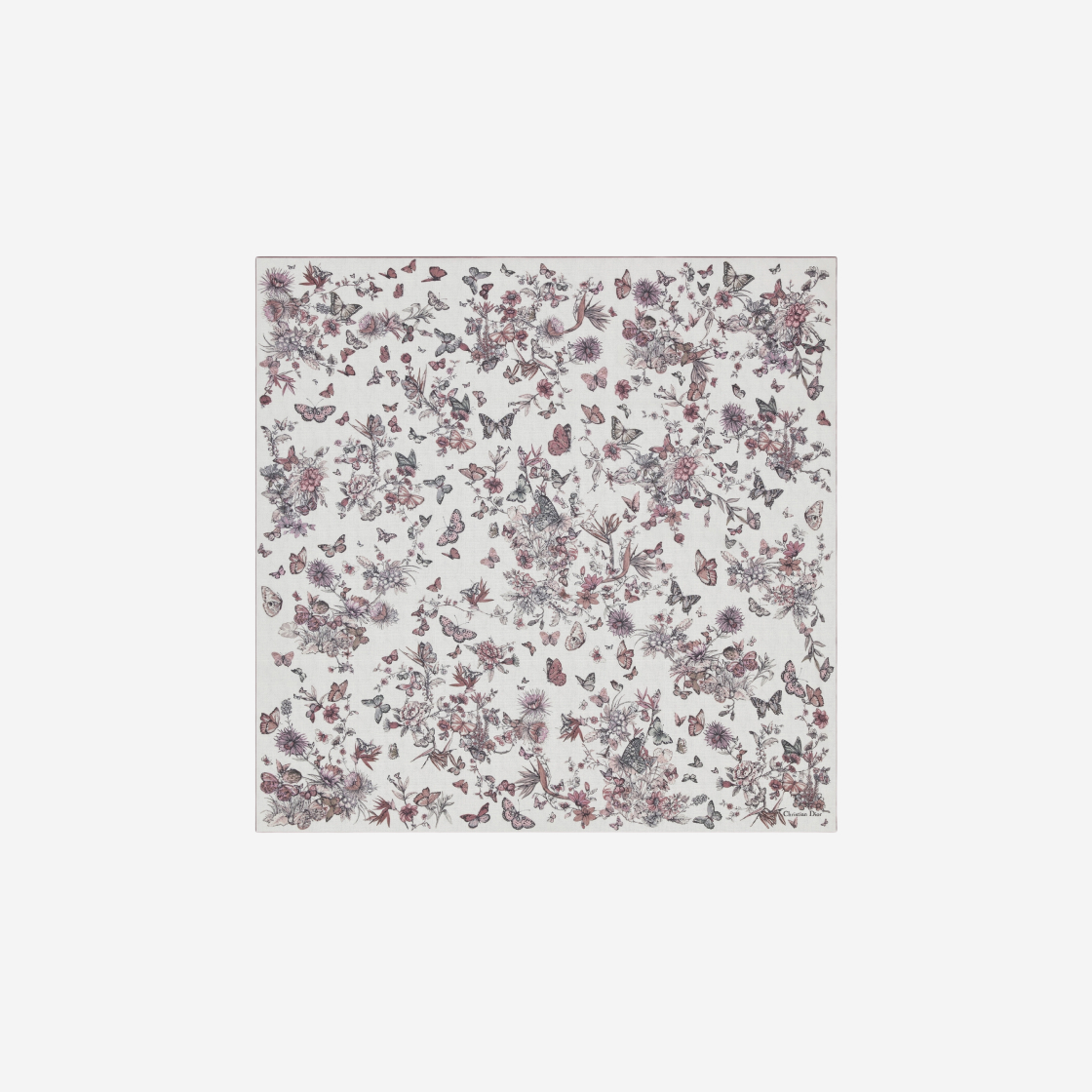 (W) 디올 트왈 드 주이 멕시코 숄 화이트 파스텔 핑크 캐시미어 | Dior | KREAM