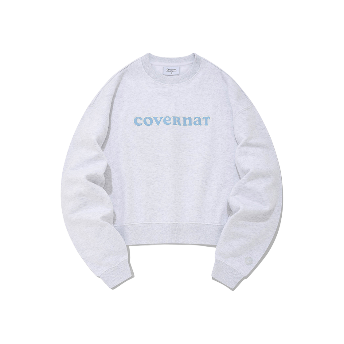 (W) 커버낫 크롭 쿠퍼 로고 스웨트셔츠 헤더 그레이 | Covernat | KREAM