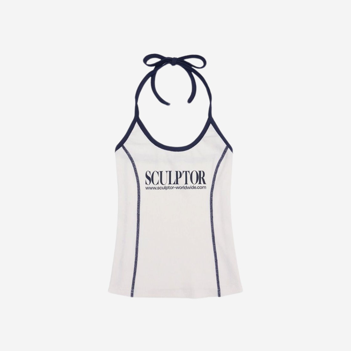 (W) 스컬프터 클래식 로고 홀터 탑 화이트 | Sculptor | KREAM