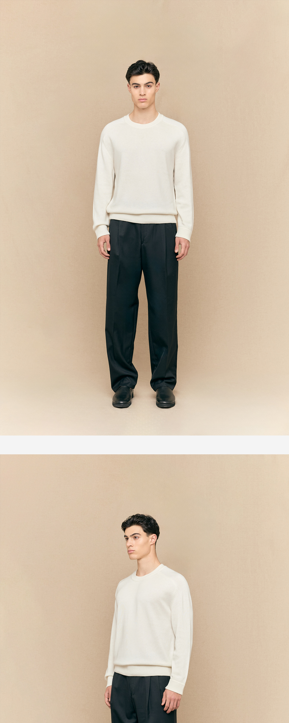 바이랑 크루 넥 코튼 울 스웨터 아이보리 | BY RANG | KREAM