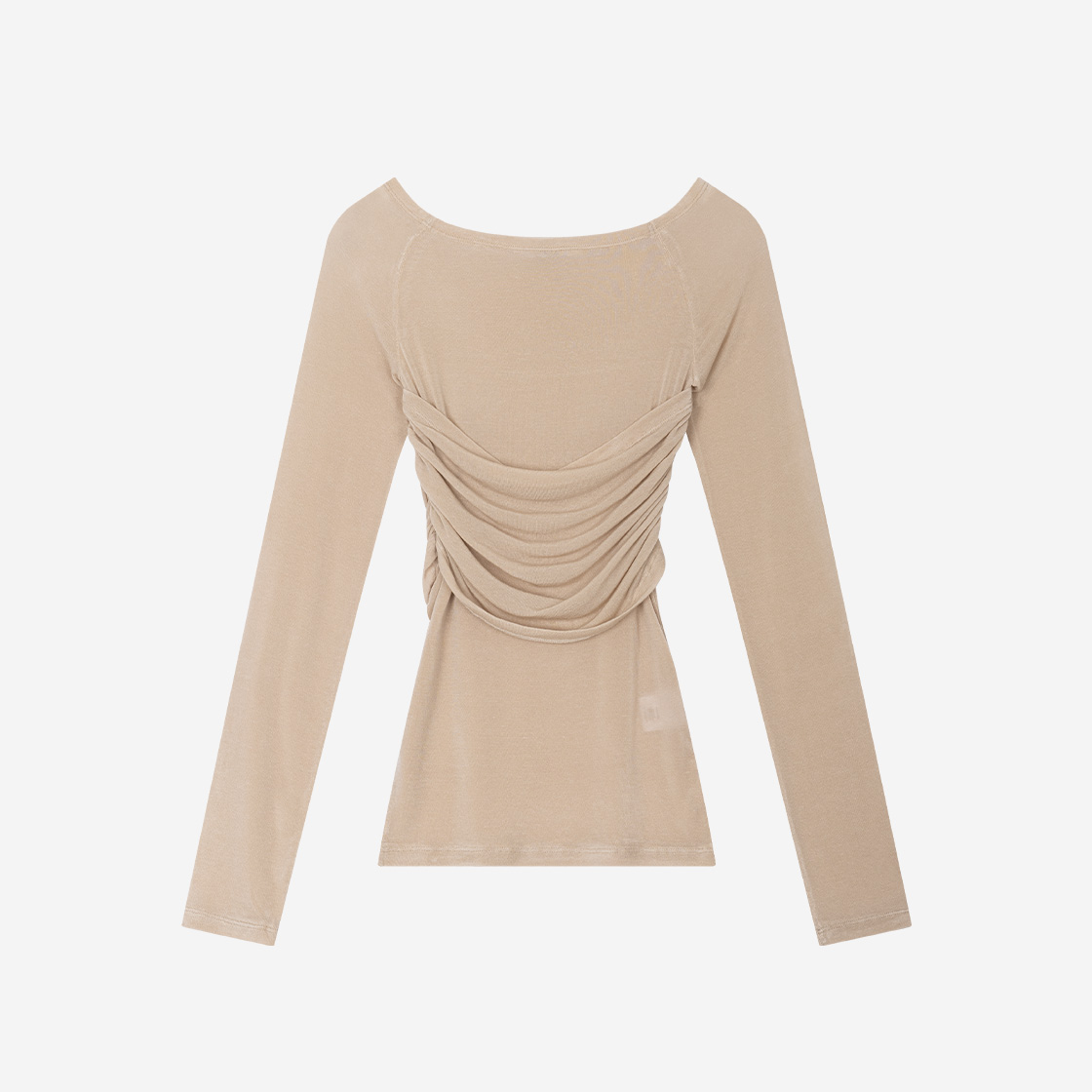 포르타 리본 오프 숄더 드레이프 탑 베이지 | Porta | KREAM