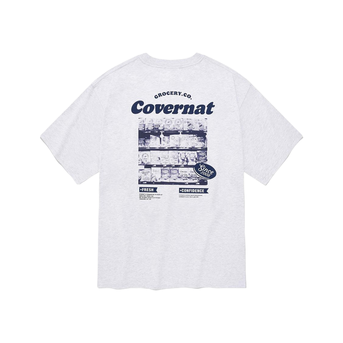 커버낫 그로서리 그래픽 티셔츠 헤더 그레이 | COVERNAT | KREAM