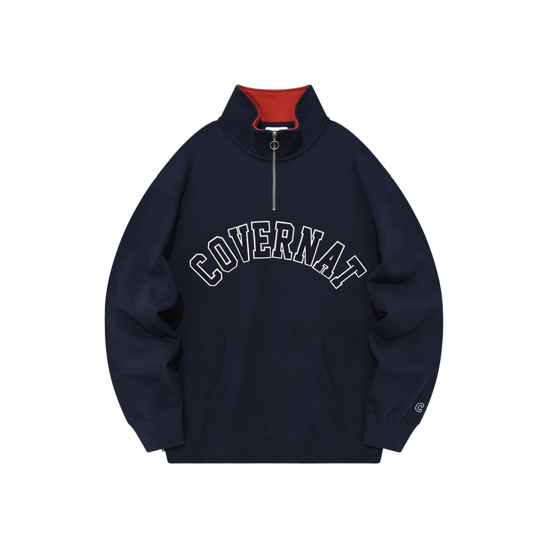 커버낫 오버핏 아치 로고 하프 집업 스웨트셔츠 네이비 | COVERNAT | KREAM