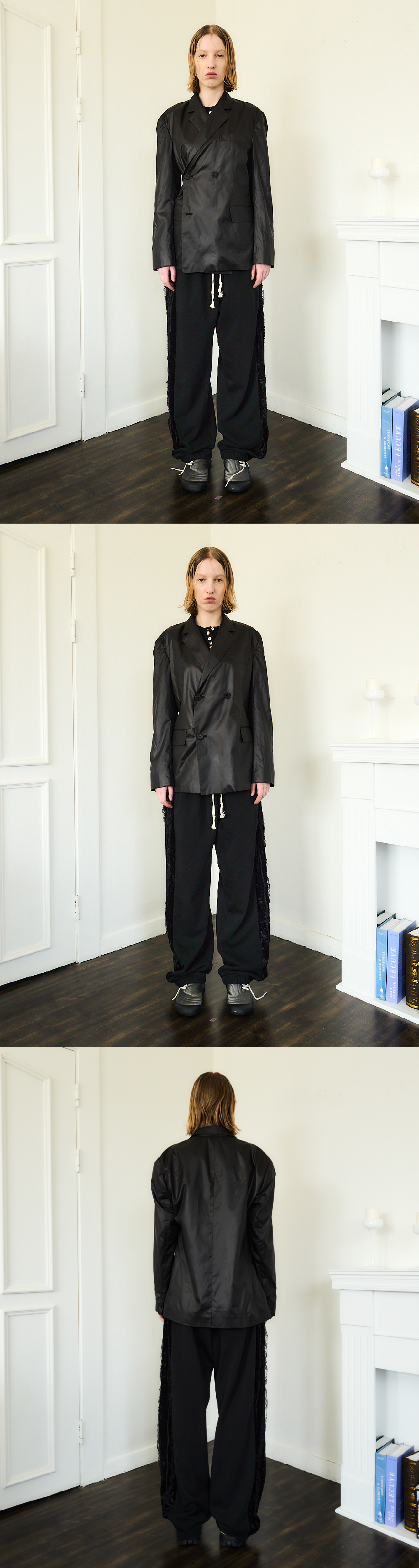 씬 나일론 라이트 더블 블레이져 블랙 | SEEN | KREAM