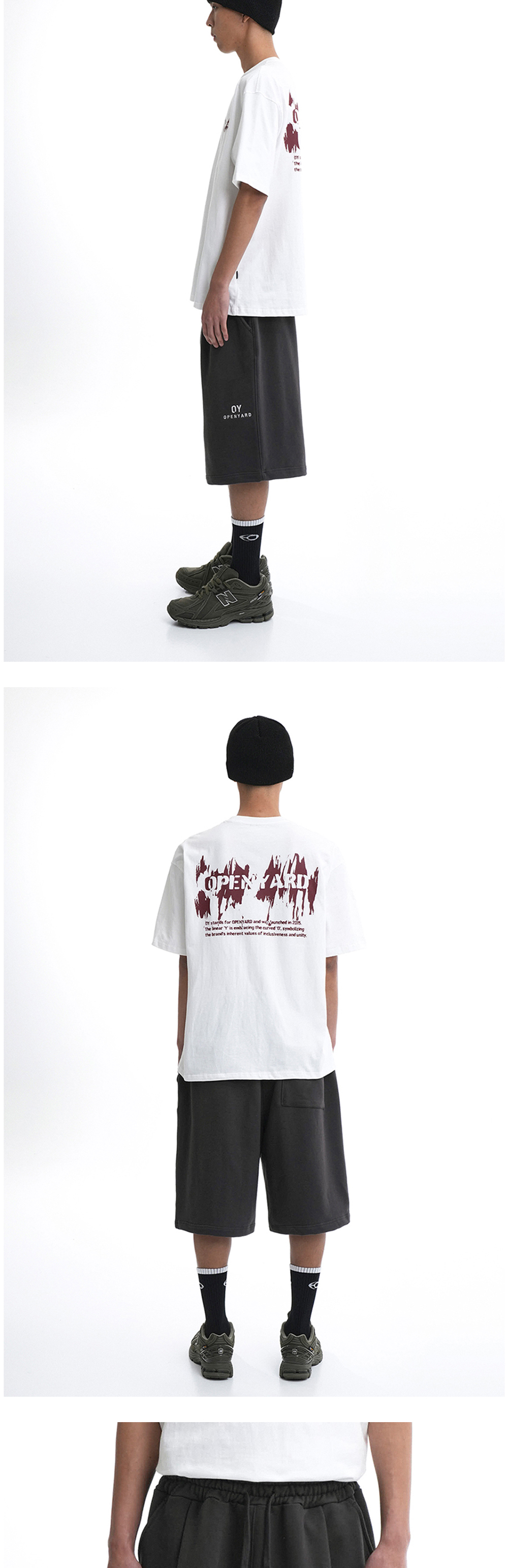 오와이 B.S 로고 하프 스웻 팬츠 더스트 그레이 | OY | KREAM