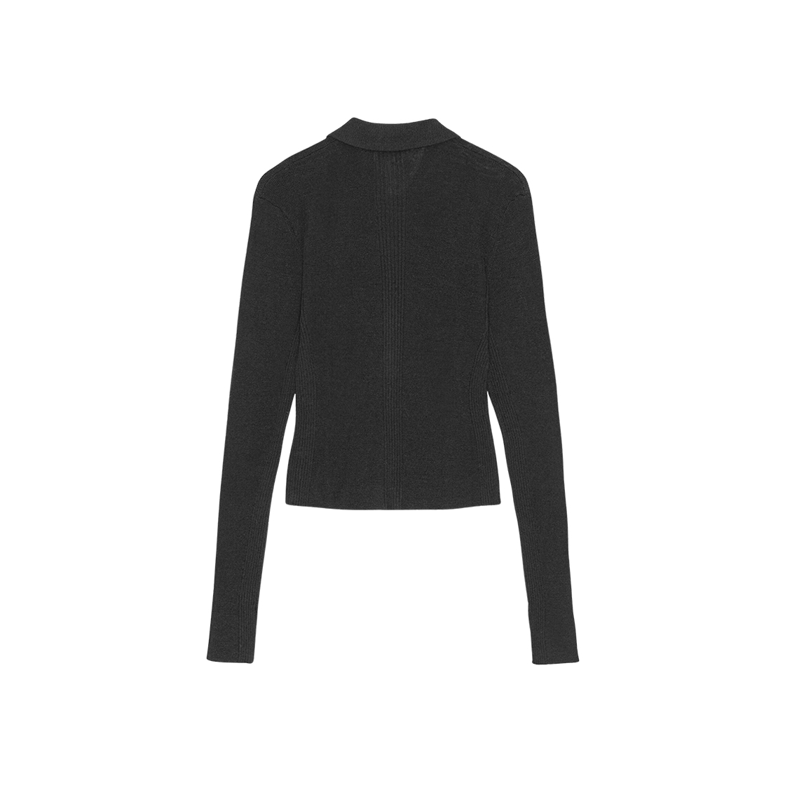 (W) 가니 립 메리노 폴로 블라우스 블랙 | Ganni | KREAM