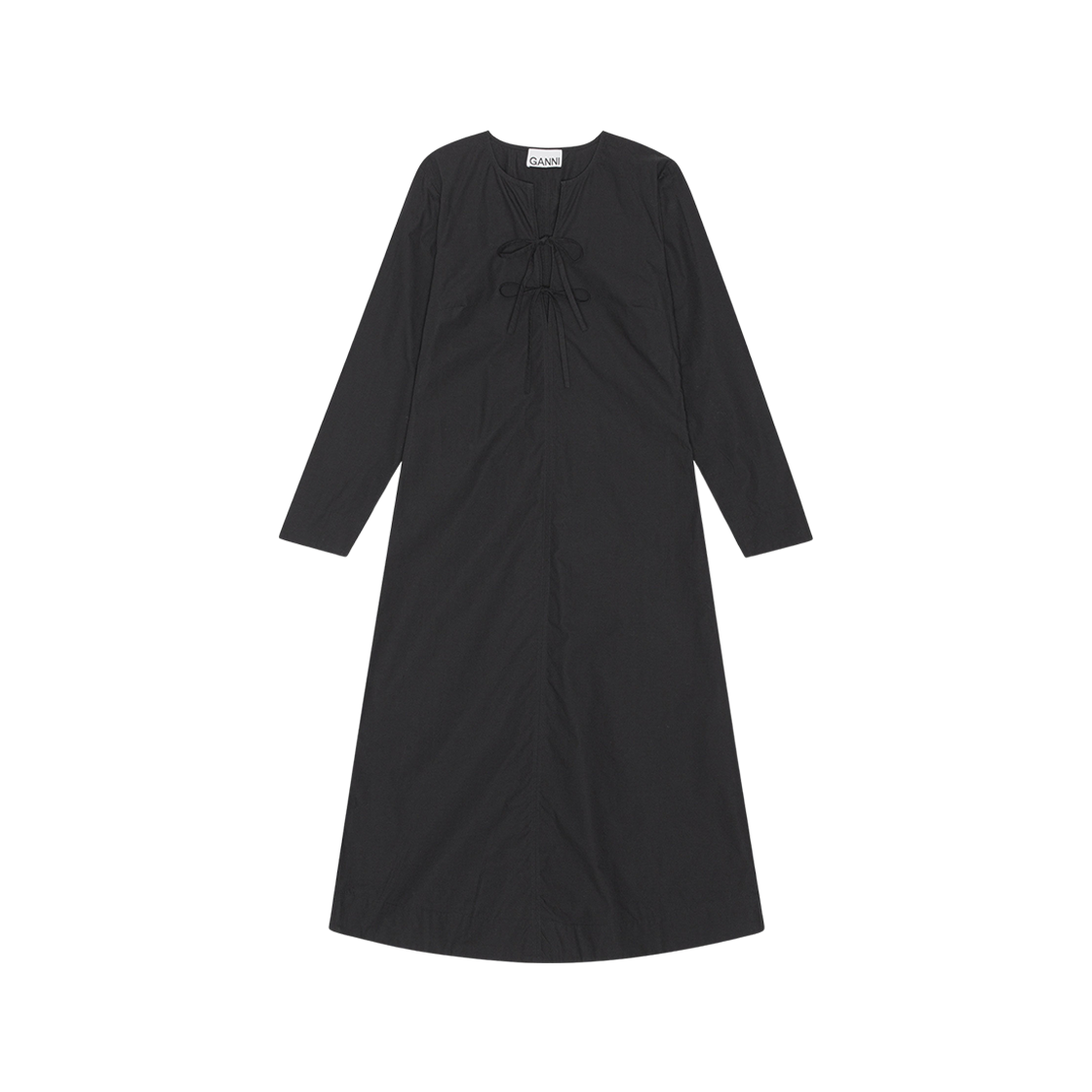 (W) 가니 코튼 포플린 맥시 드레스 블랙 | Ganni | KREAM