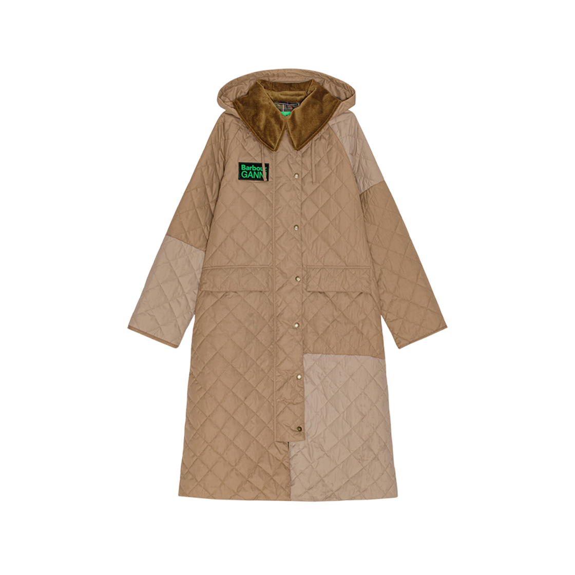 (W) 가니 x 바버 벌리 퀼티드 자켓 팀버 울프 | Ganni | KREAM