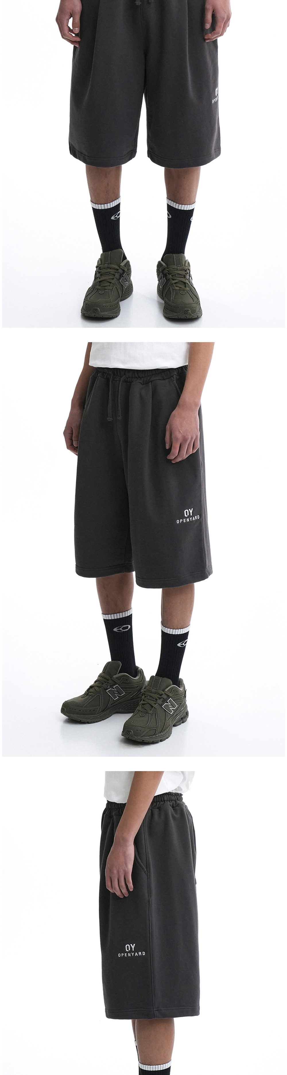 오와이 B.S 로고 하프 스웻 팬츠 더스트 그레이 | OY | KREAM