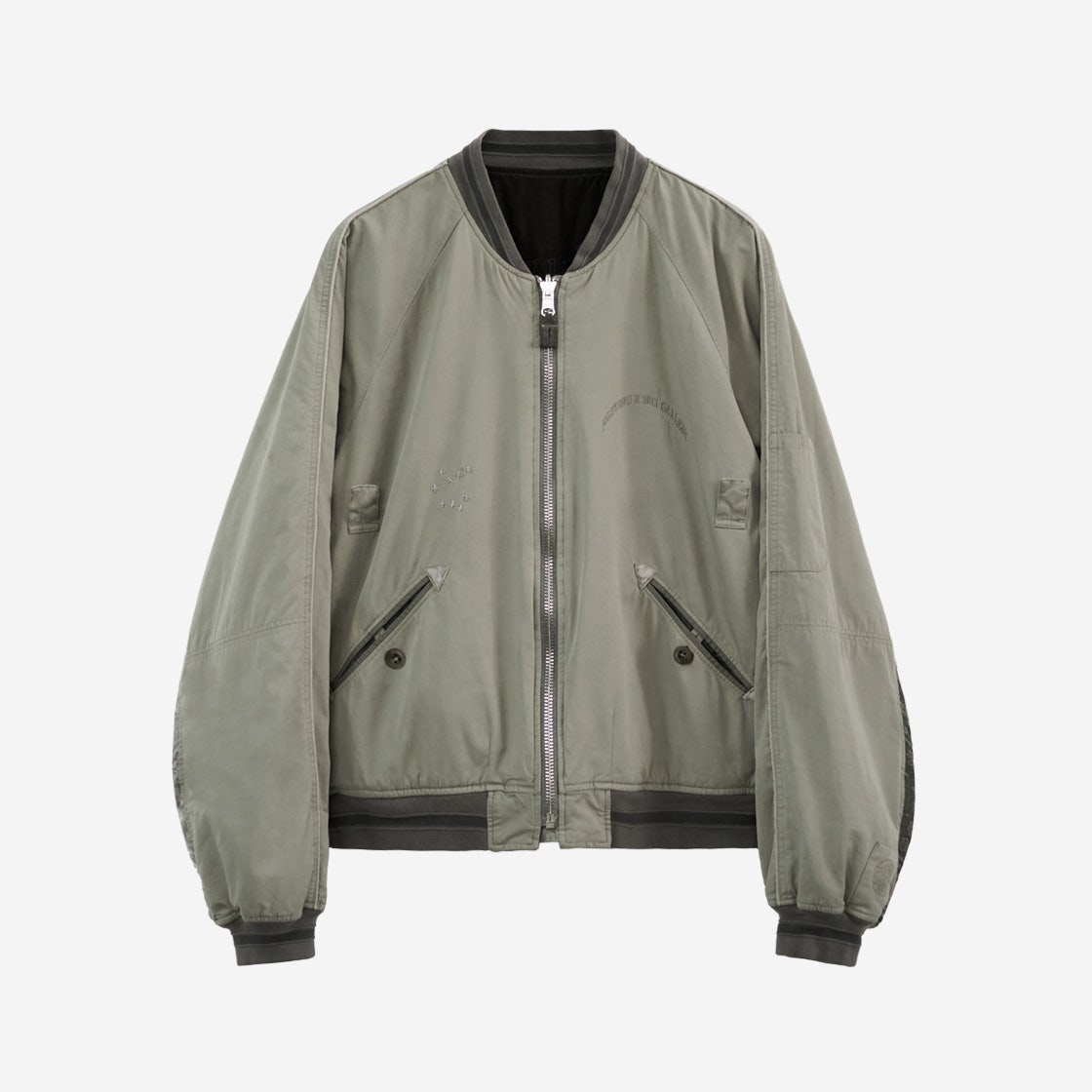 폴리테루 1011 리버시블 플로럴 수베니어 봄버 라이트 세이지 (브라운) - 25SS | Polyteru | KREAM