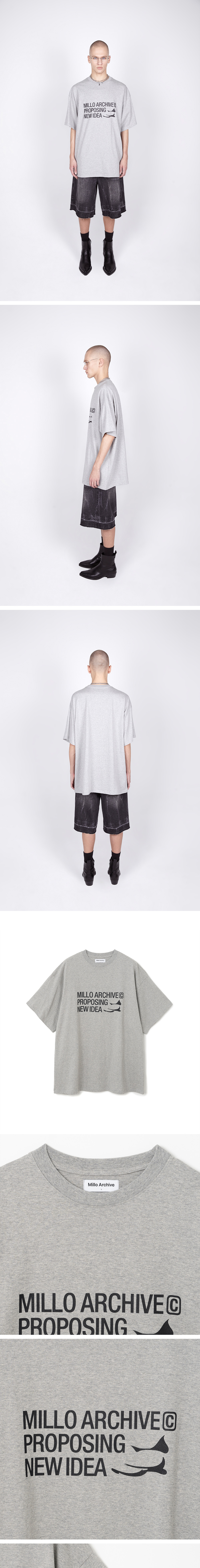 밀로 아카이브 뉴 아이디어 티셔츠 멜란지 그레이 | Millo Archive | KREAM