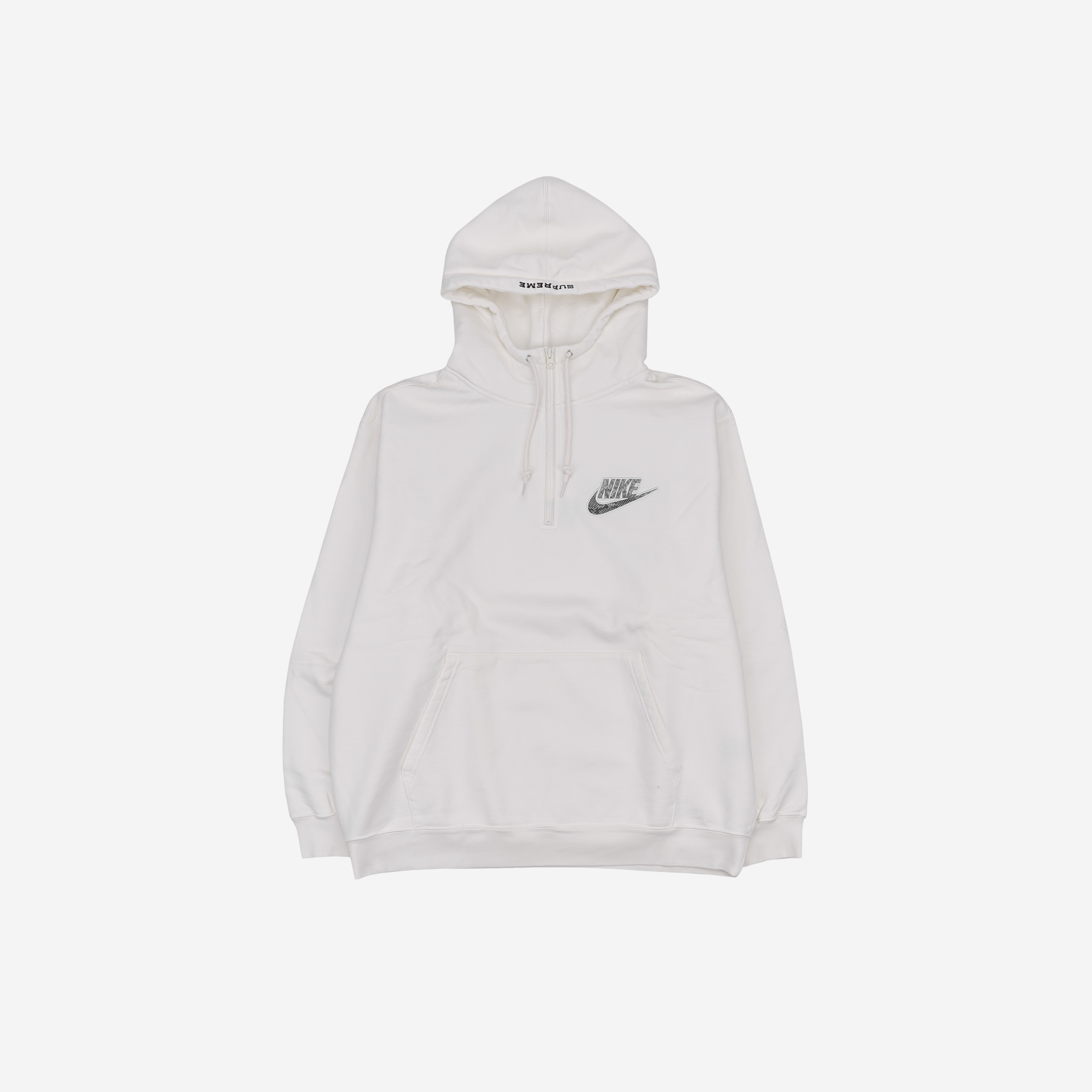 슈프림 x 나이키 하프 집 후드 스웨트셔츠 화이트 - 21SS | KREAM