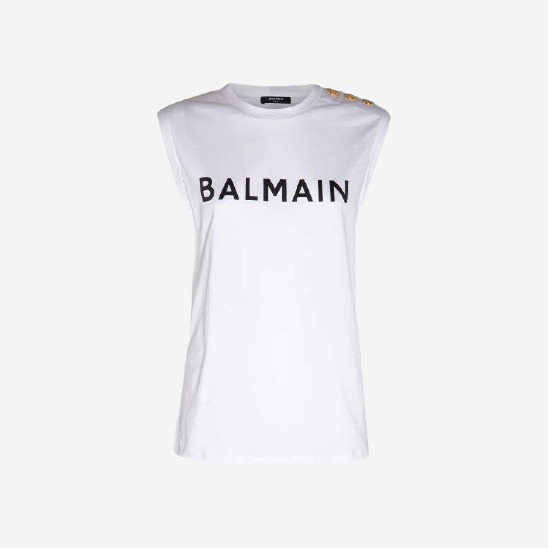 (W) 발망 로고 프린트 에코 리스폰시블 코튼 티셔츠 화이트 | Balmain | KREAM