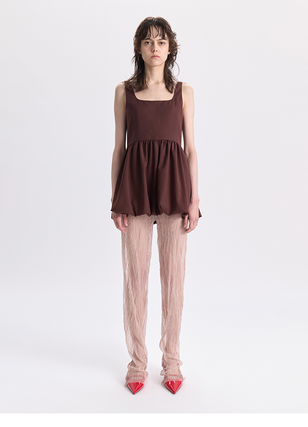 경 튤 슬림 팬츠 베이지 | Gyeong | KREAM