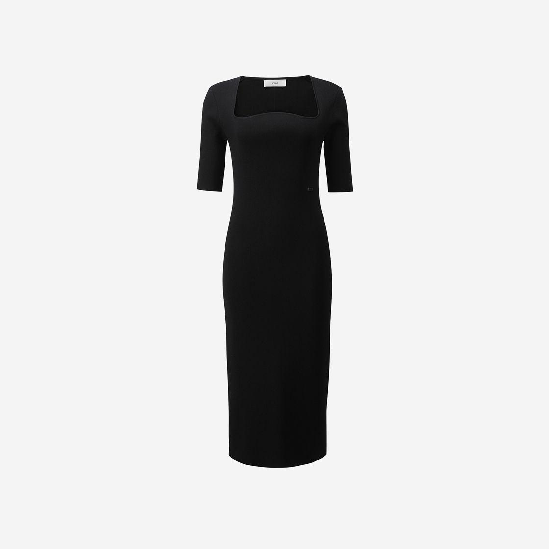 르하스 트라페즈 넥 라인 니트 드레스 - 블랙 | L'H.A.S | KREAM