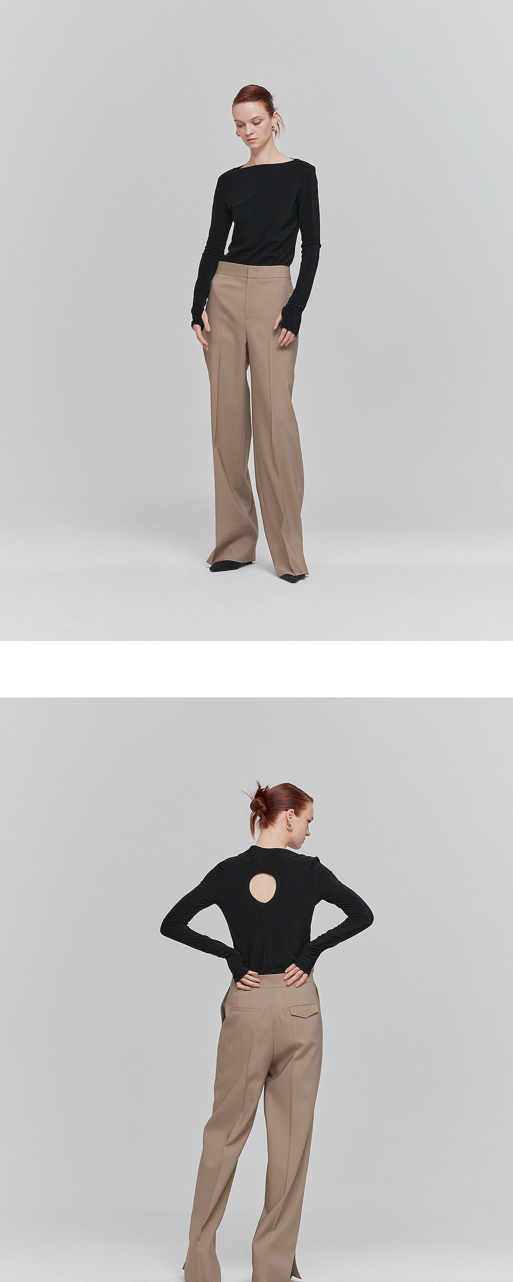 르하스 백 홀 파우더리 립 저지 티셔츠 - 블랙 | L'H.A.S | KREAM