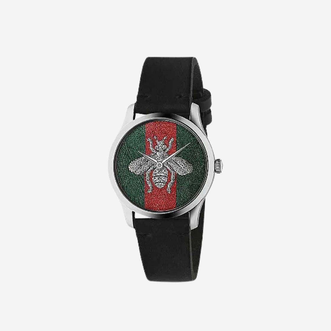 구찌 G-타임리스 쿼츠 38mm 레더 블랙 그린 레드 | Gucci | KREAM