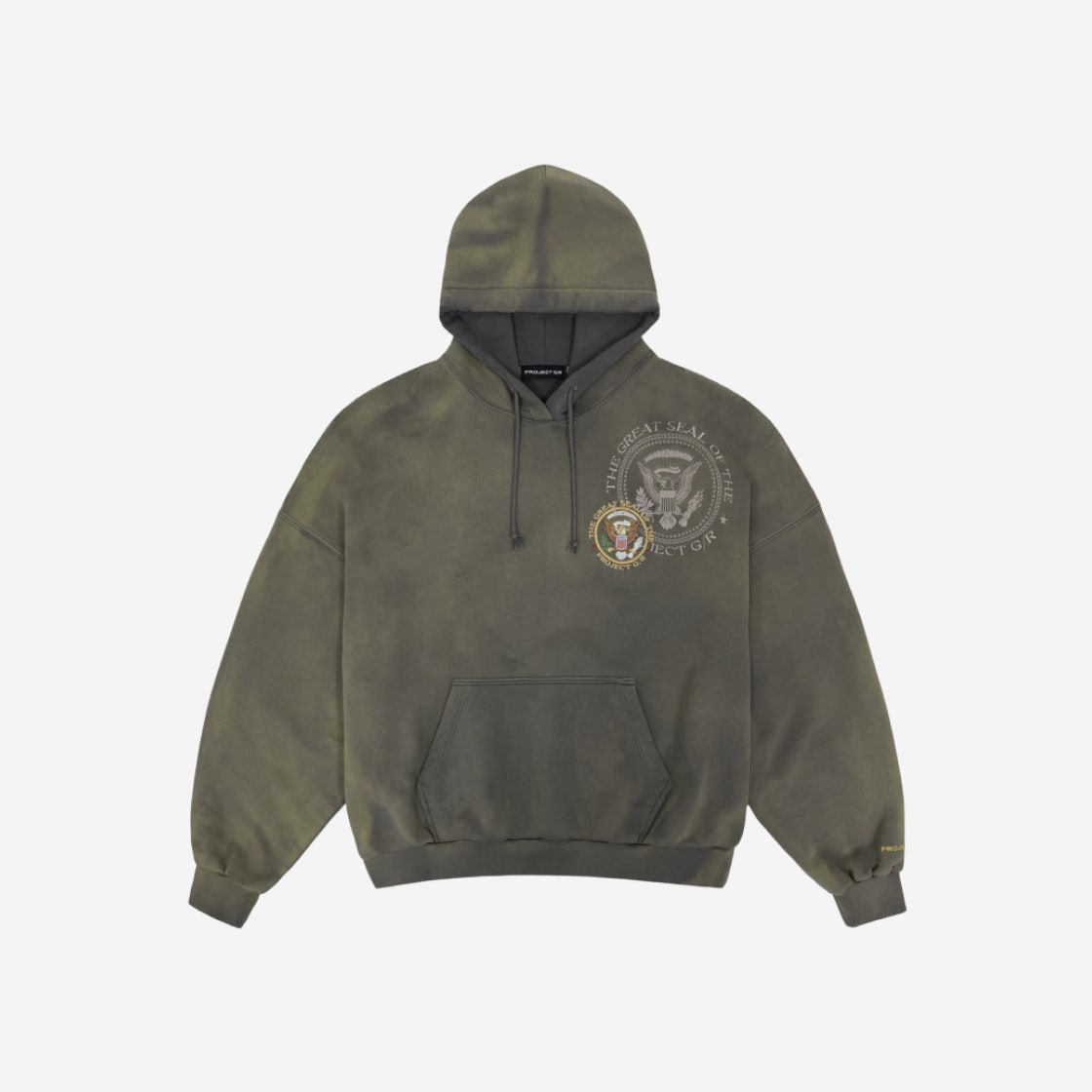 프로젝트 G/R TGS 자수 워시드 후드 카키 브라운 | PROJECT G/R | KREAM