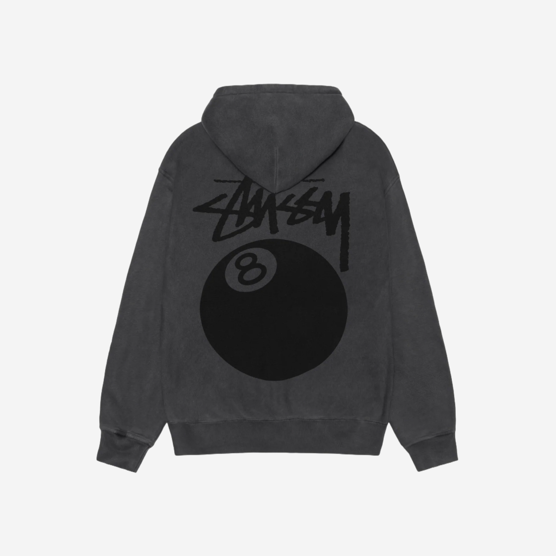 스투시 8볼 피그먼트 다이드 집 후드 블랙 | Stussy | KREAM