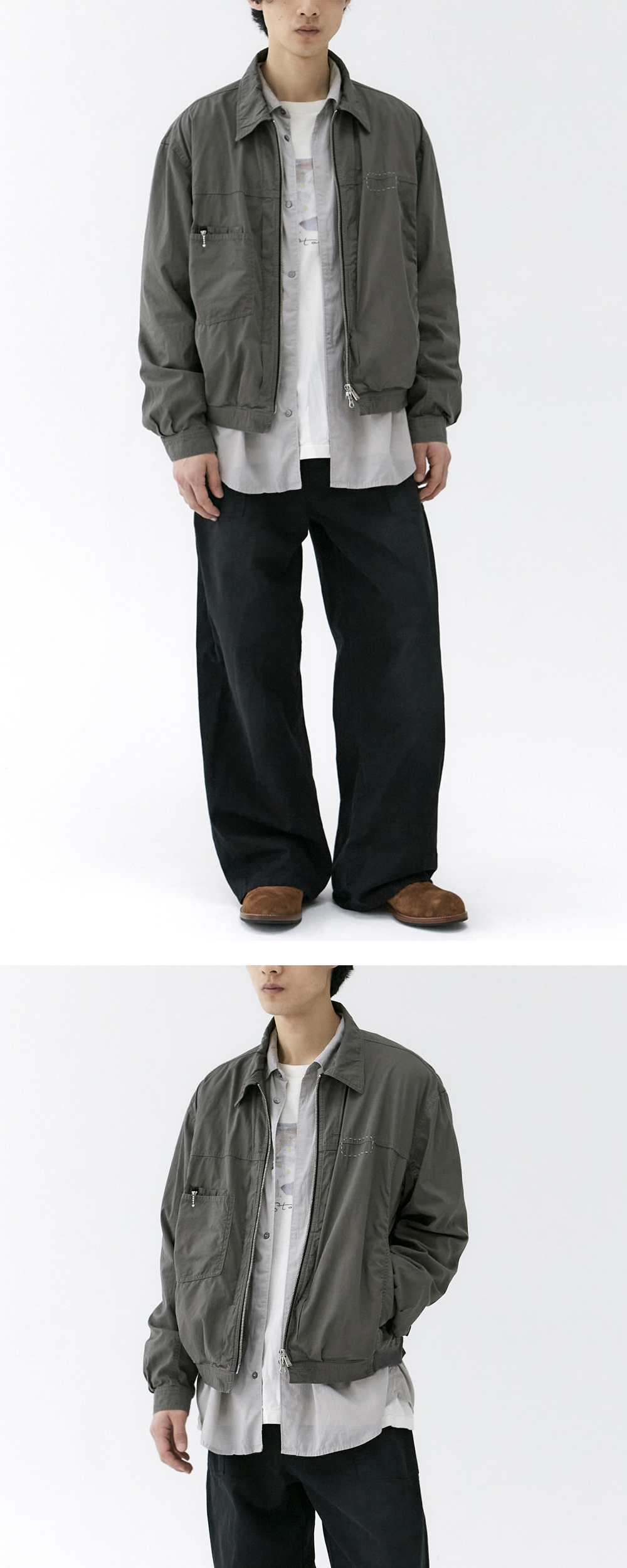 폴리테루 도킹 자켓 올리브 그레이 | Polyteru | KREAM