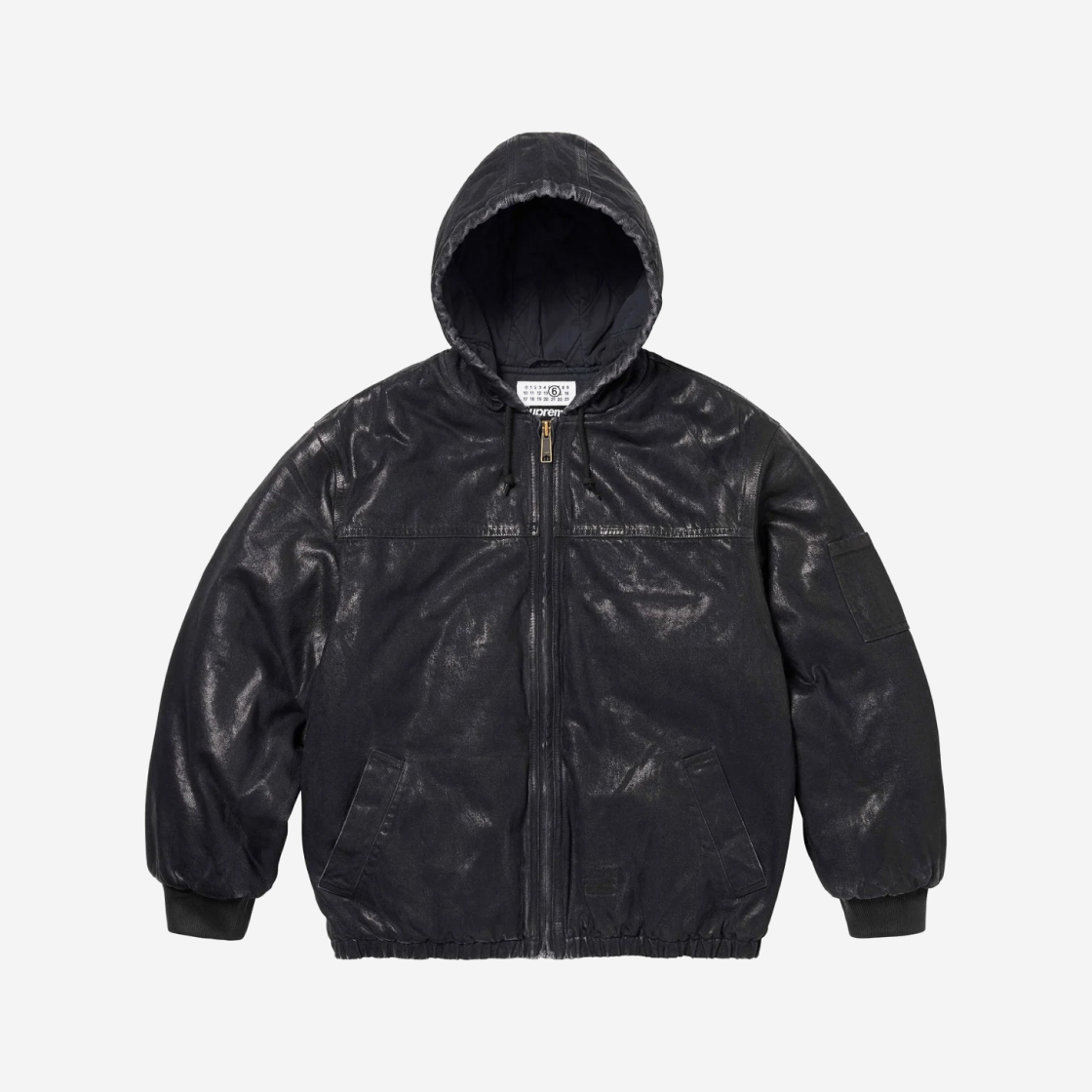 슈프림 x MM6 메종 마르지엘라 포일 후드 워크 자켓 블랙 - 24SS | Supreme | KREAM