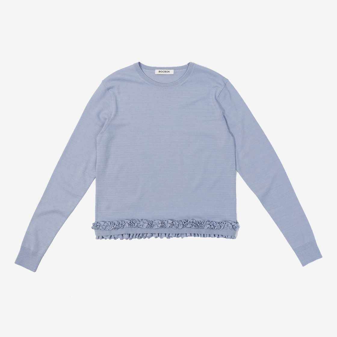 복복 프릴 프릴 니트 탑 라이트블루 | BOCBOK | KREAM