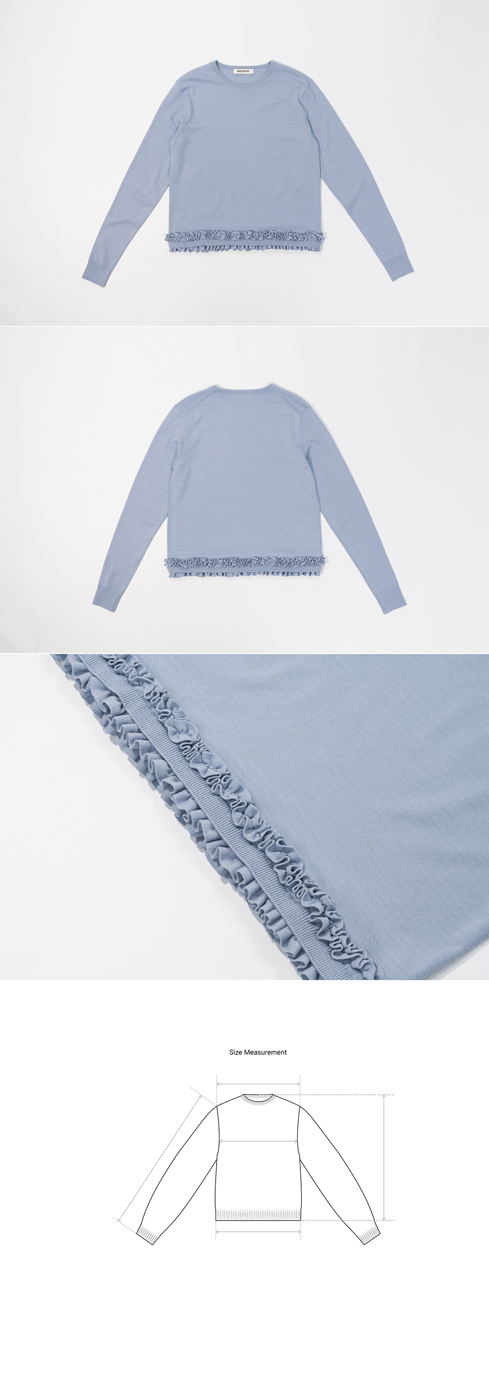 복복 프릴 프릴 니트 탑 라이트블루 | BOCBOK | KREAM