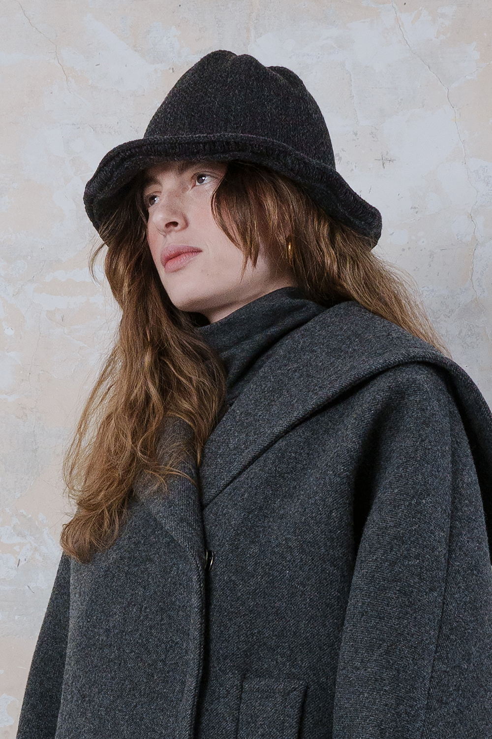 고엔제이 울 캐시미어 블렌드 버킷햇 그레이 | GOEN.J | KREAM