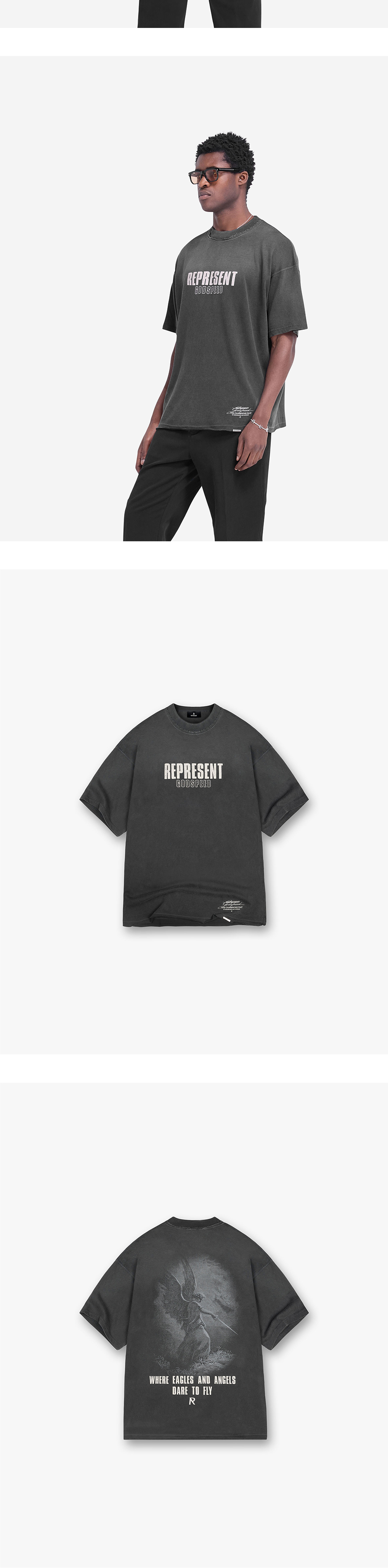 리프레젠트 갓스피트 티셔츠 에이지드 블랙 - 24FW | Represent | KREAM