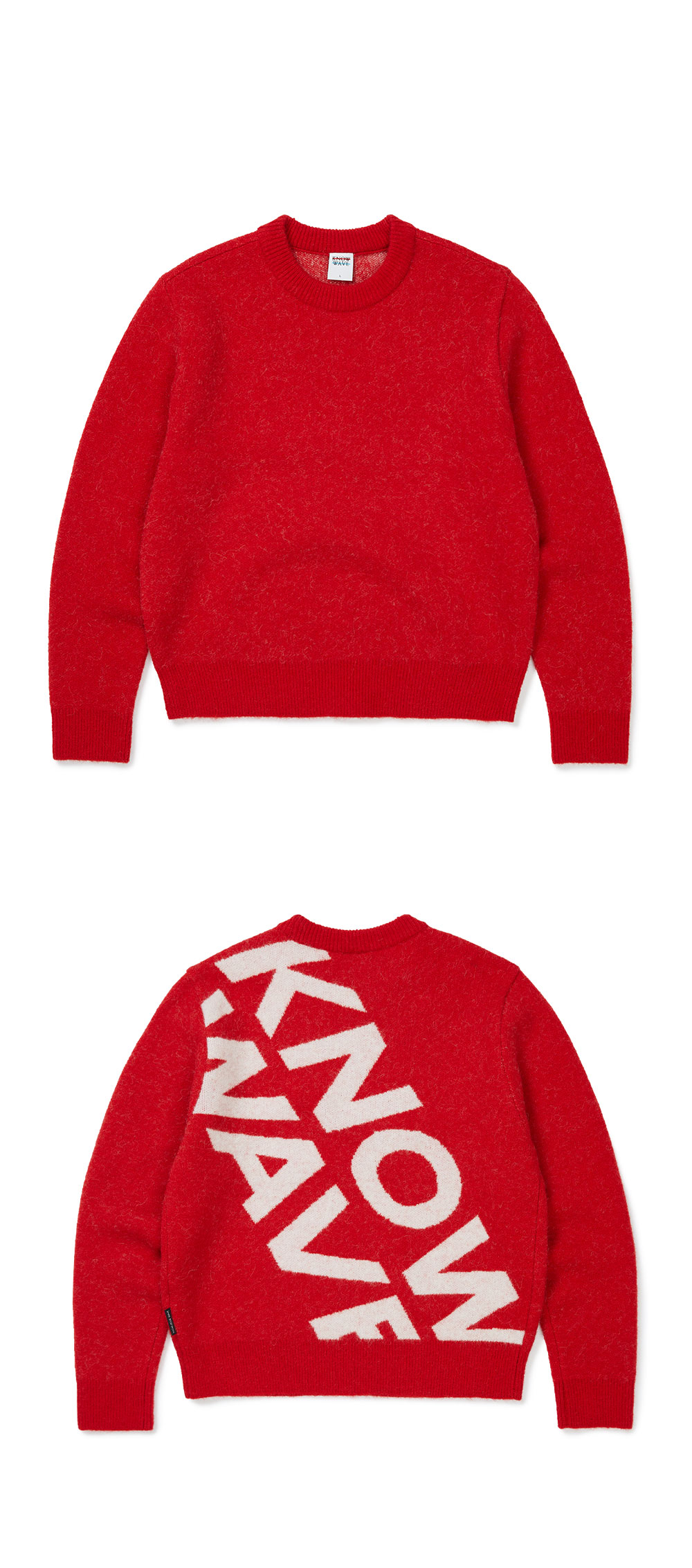 노우웨이브 모헤어 자카드 스웨터 레드 | Knowwave | KREAM